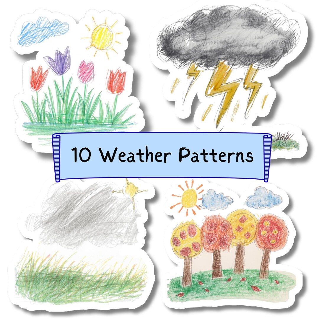 Weather Clipart: Crayon Art Illustrations for Preschool (digital ...