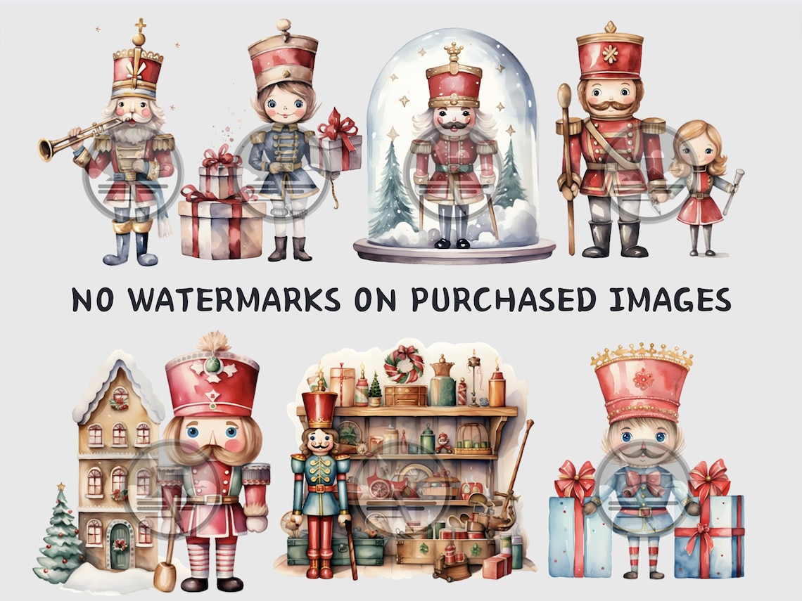 Watercolor Cute Nutcracker Clipart, Christmas Clip Art Bundle, Digital ...