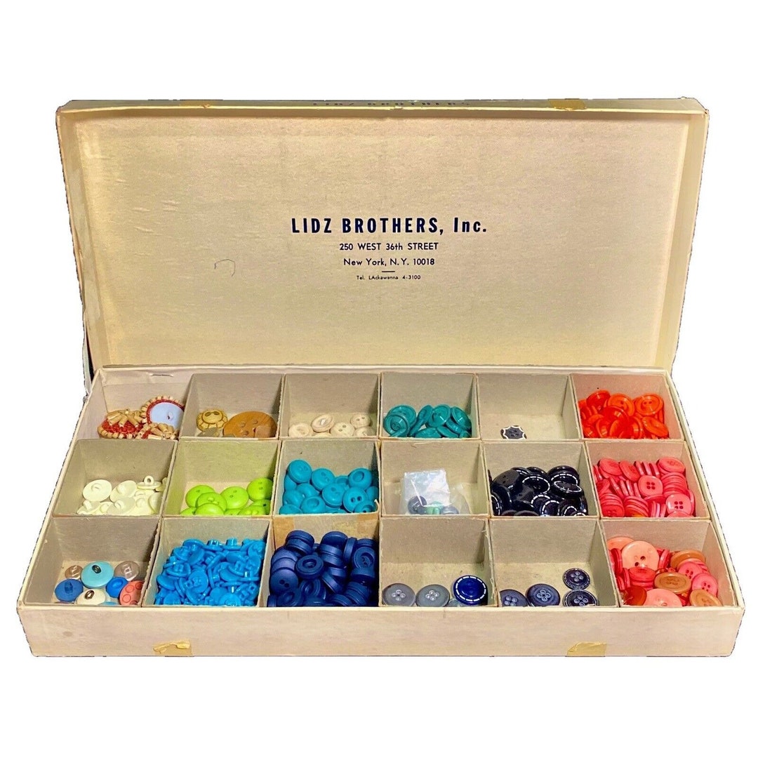 Lidz Brothers BUTTONS Original Box Retail Hundreds of Colorful Vtg ...