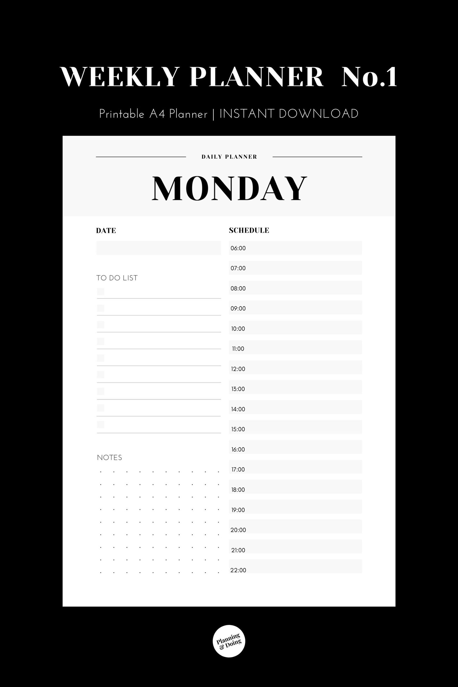 PRINTABLE Weekly Planner No.1 | Printable to Do List, Daily Planner ...