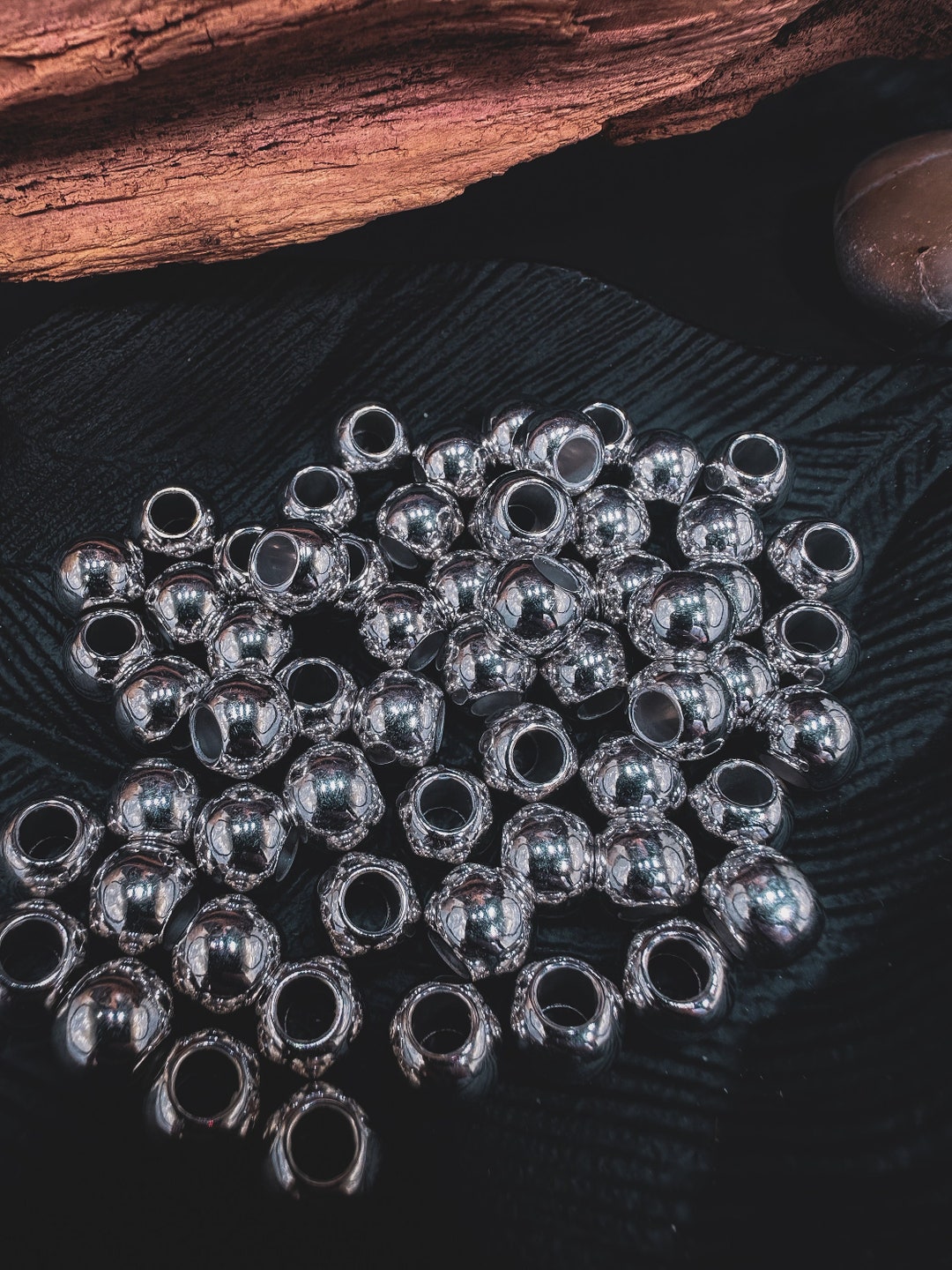 Dread Beads Set of 5 Silver, Hair Jewelry, Beard Bead, Dread Jewelry - Etsy