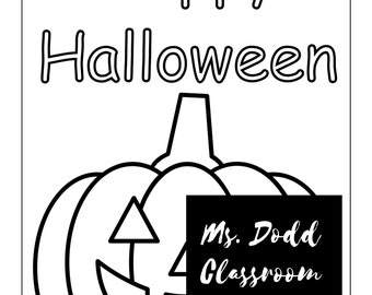 Happy Halloween Jack-o-lantern Pumpkin Coloring Page - Etsy
