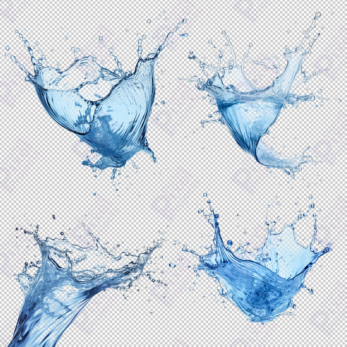 Water Splash Overlays. 16 PNG Clipart Overlays of Realistic Water ...