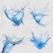 Water Splash Overlays. 16 PNG Clipart Overlays of Realistic Water Splash Elements Isolated on a ...