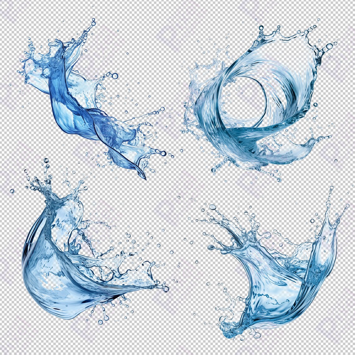 Water Splash Overlays. 16 PNG Clipart Overlays of Realistic Water ...