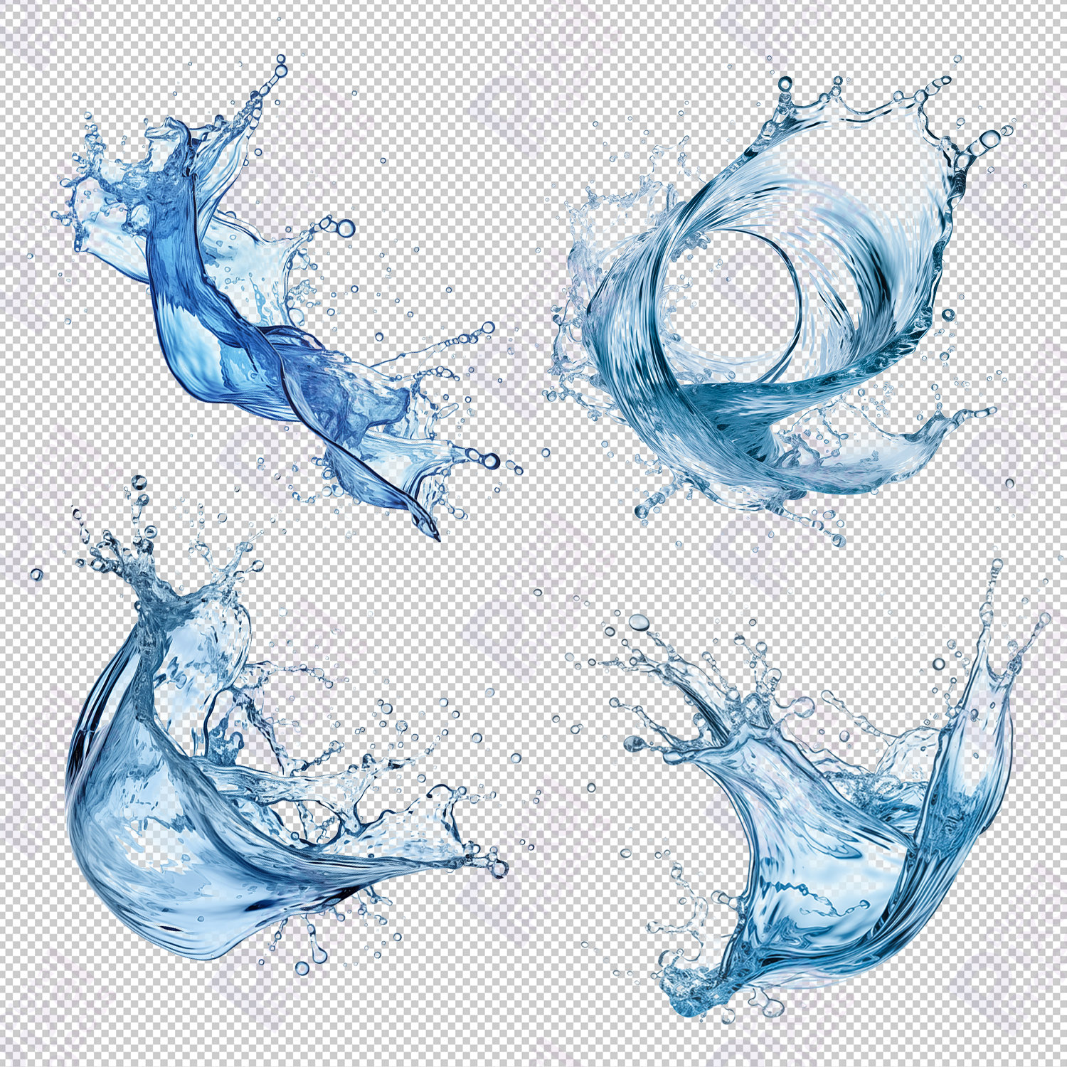 Water Splash Overlays. 16 PNG Clipart Overlays of Realistic Water ...