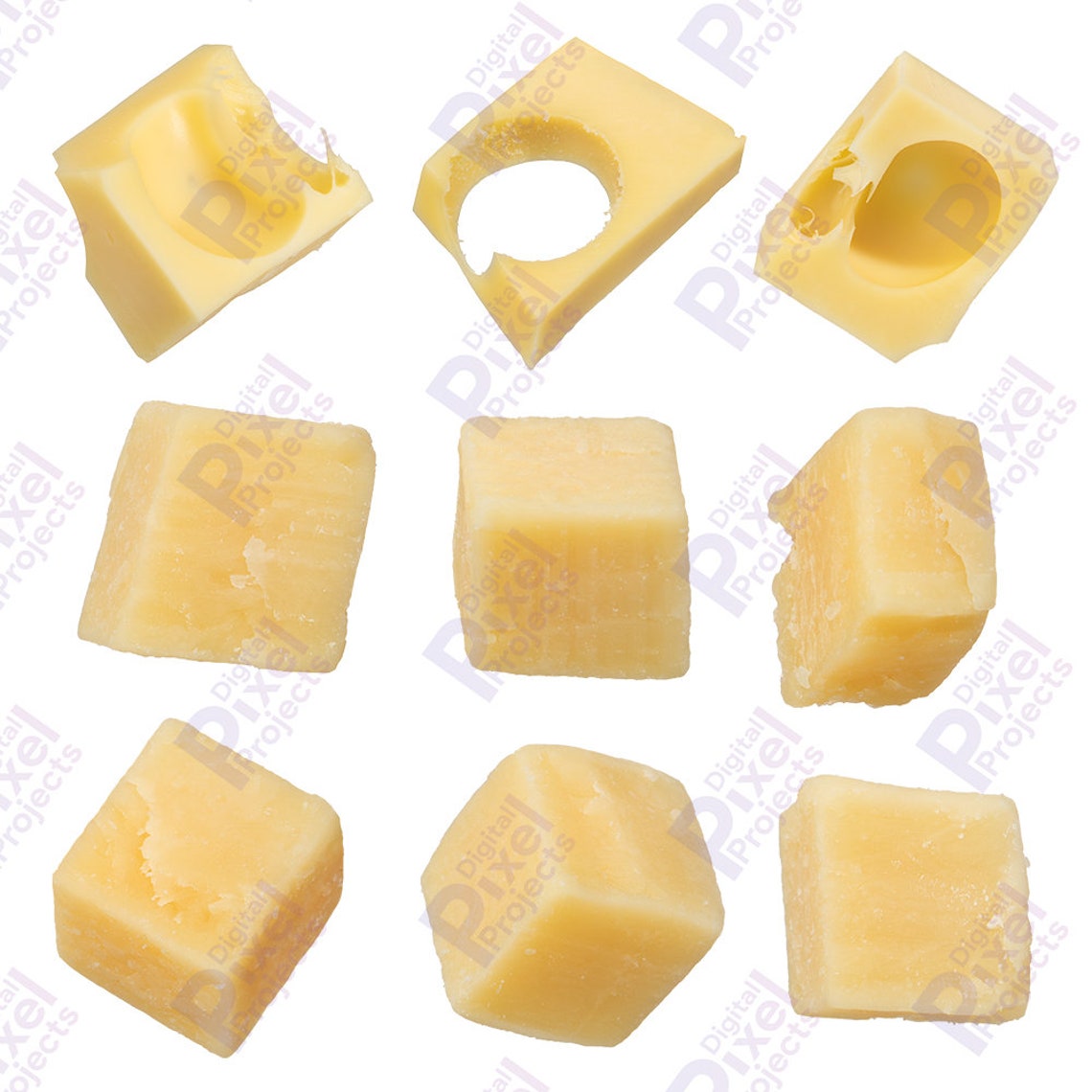 Clipart of Cheese Slices in PNG Format, Cut Out on a Transparent ...