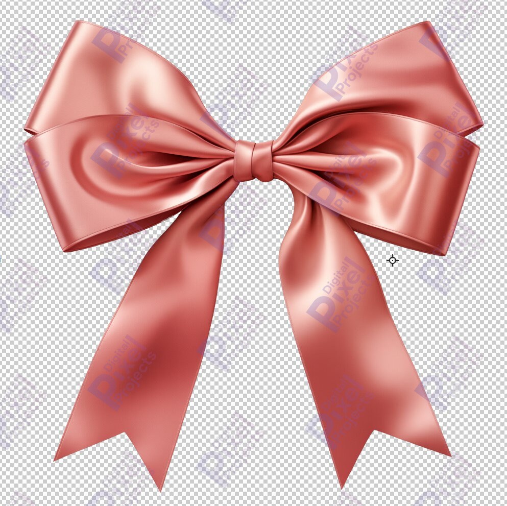 8 PNG Overlays With Images of Gift Ribbon Bows on a Transparent ...