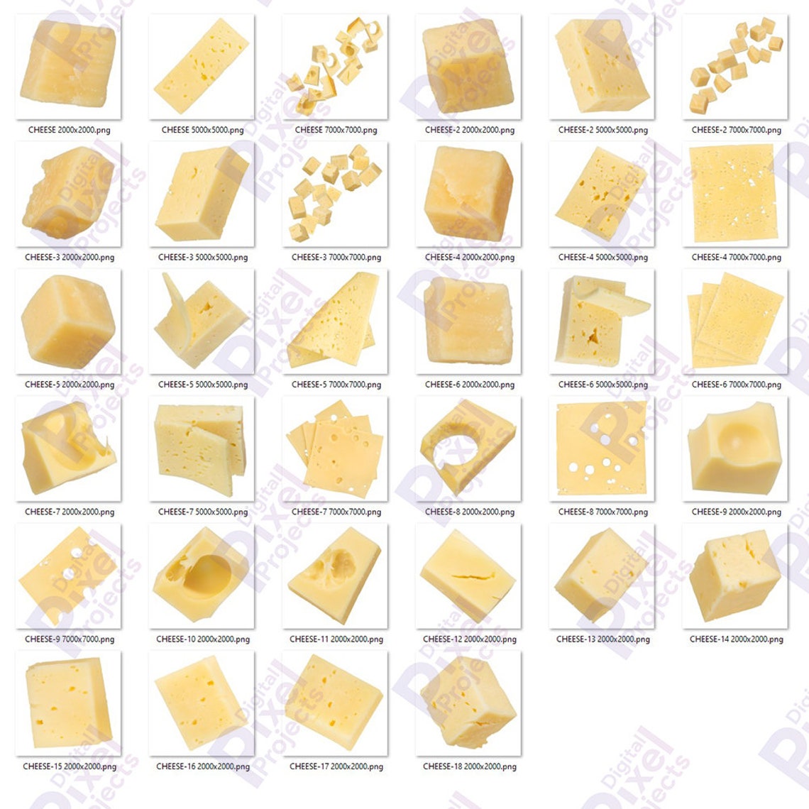 Clipart of Cheese Slices in PNG Format, Cut Out on a Transparent ...