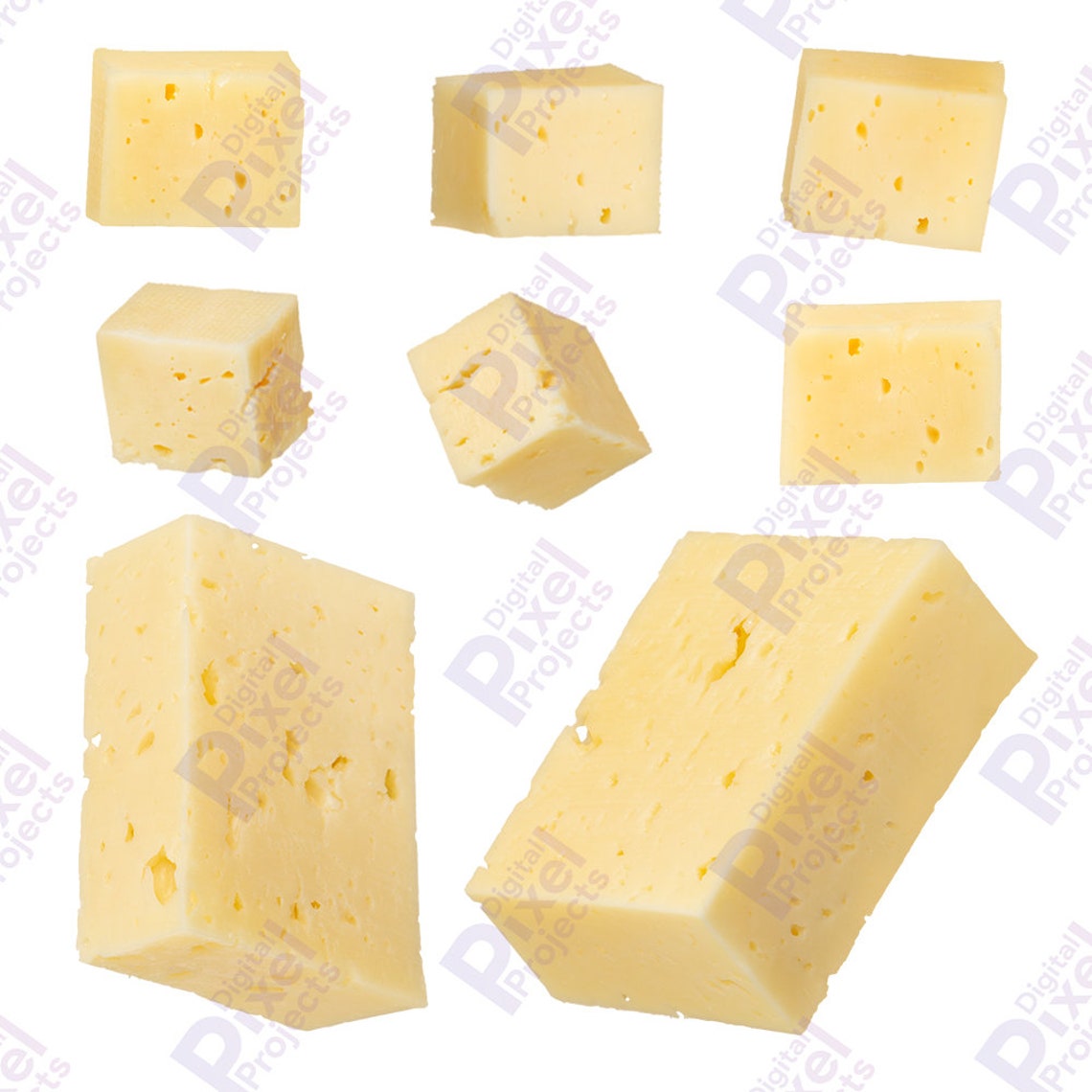 Clipart of Cheese Slices in PNG Format, Cut Out on a Transparent ...