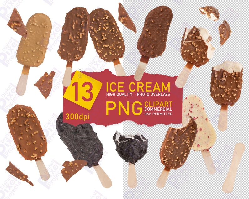 Clipart of Ice Cream on a Stick in PNG Format, Cut Out on a Transparent ...