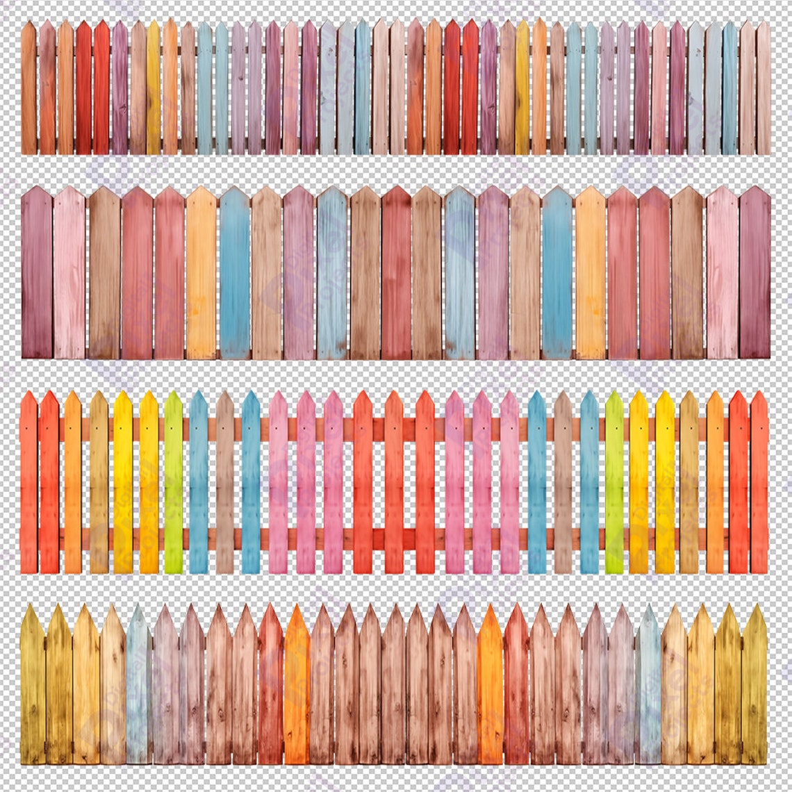 Wooden Fence Overlays for Photoshop. 15 PNG Cliparts Overlays of ...