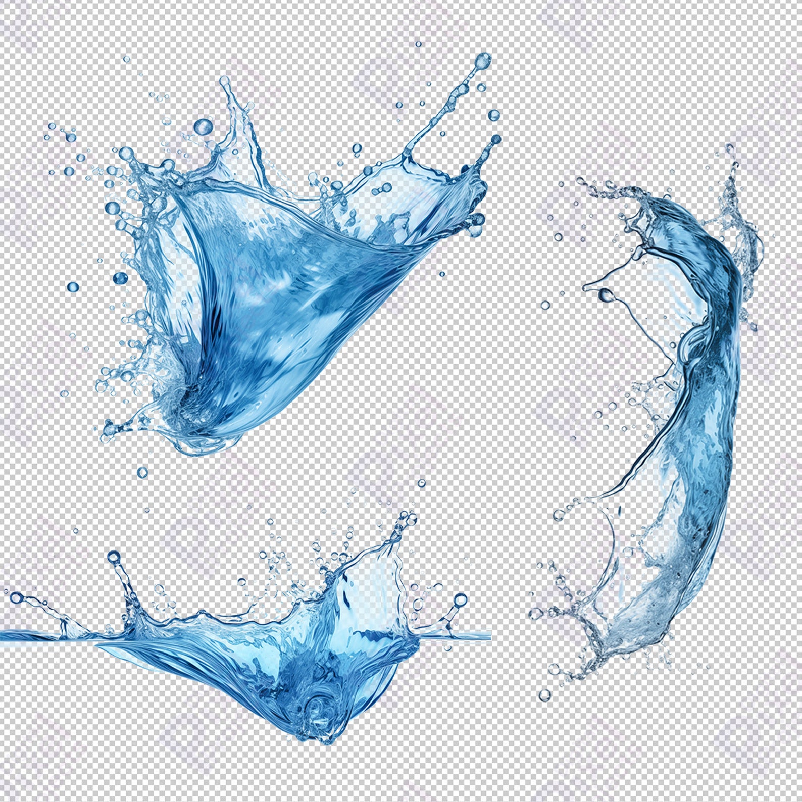 Water Splash Overlays. 16 PNG Clipart Overlays of Realistic Water ...