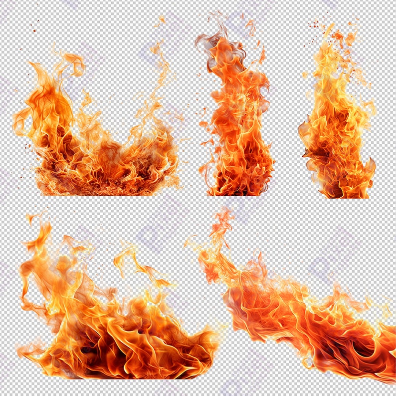 Fire and Flame Overlays. 23 PNG Clipart Overlays With Realistic Fire ...