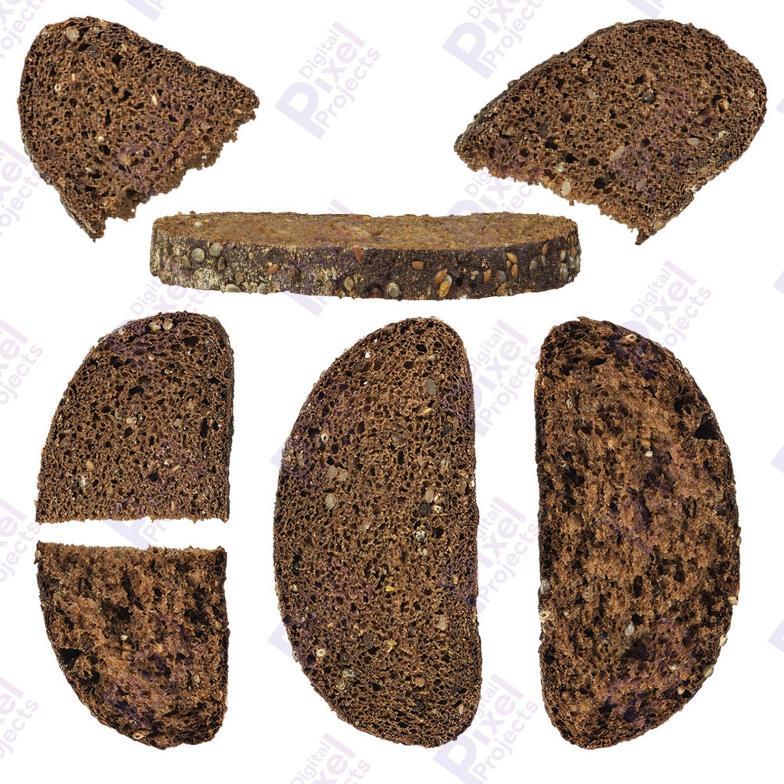 Clipart of Black Rye Bread in PNG Format, Cut Out on a Transparent ...