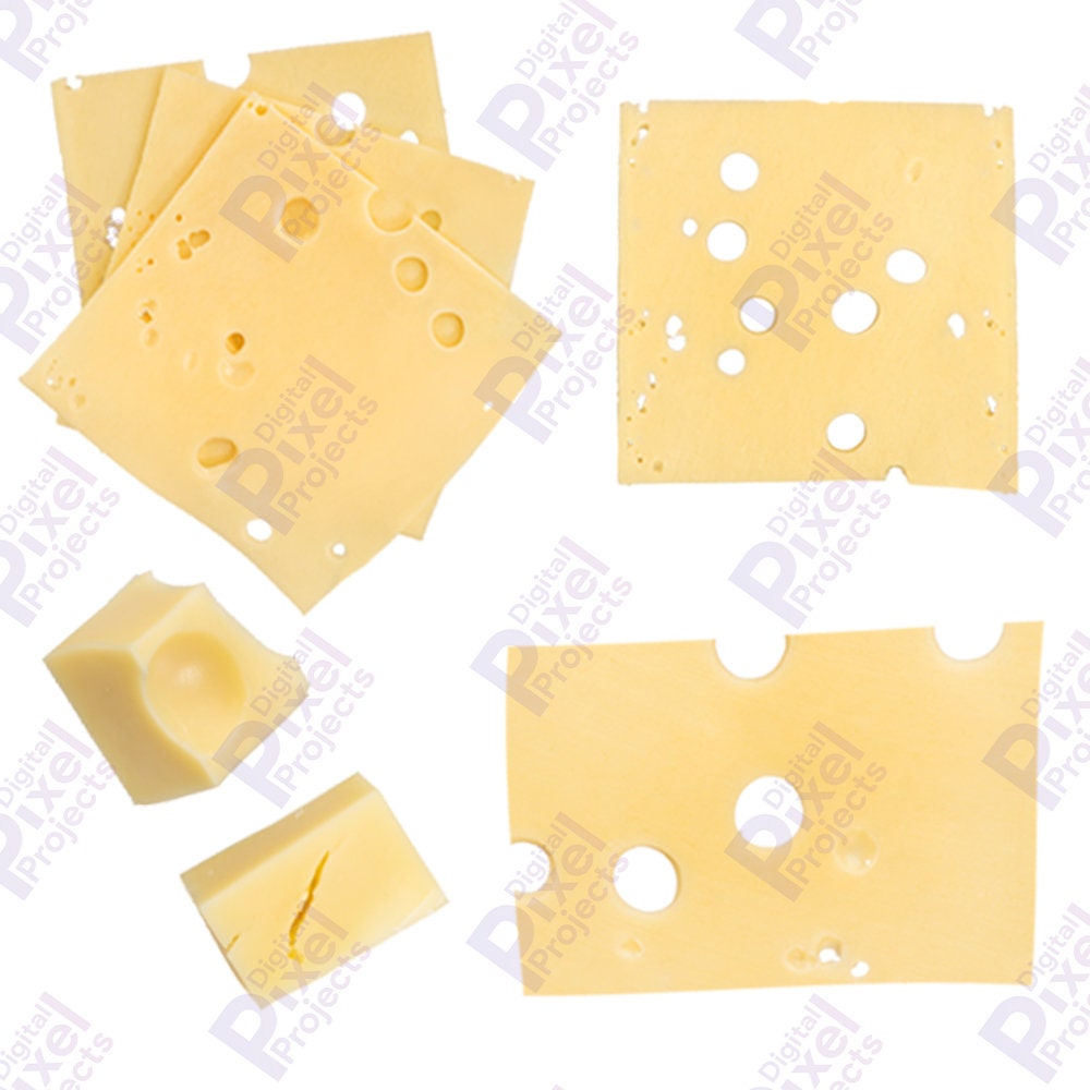 Clipart of Cheese Slices in PNG Format, Cut Out on a Transparent ...