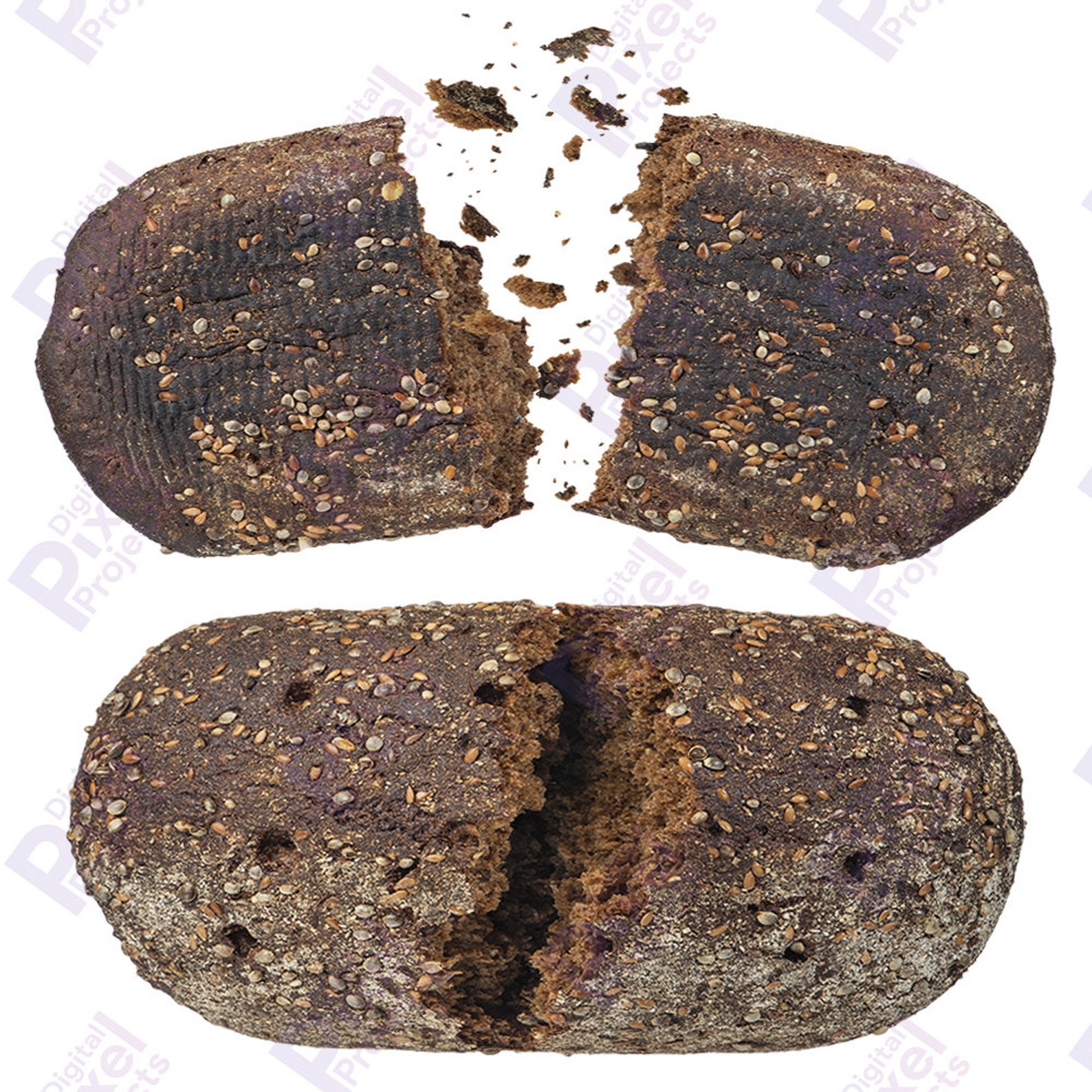 Clipart of Black Rye Bread in PNG Format, Cut Out on a Transparent ...
