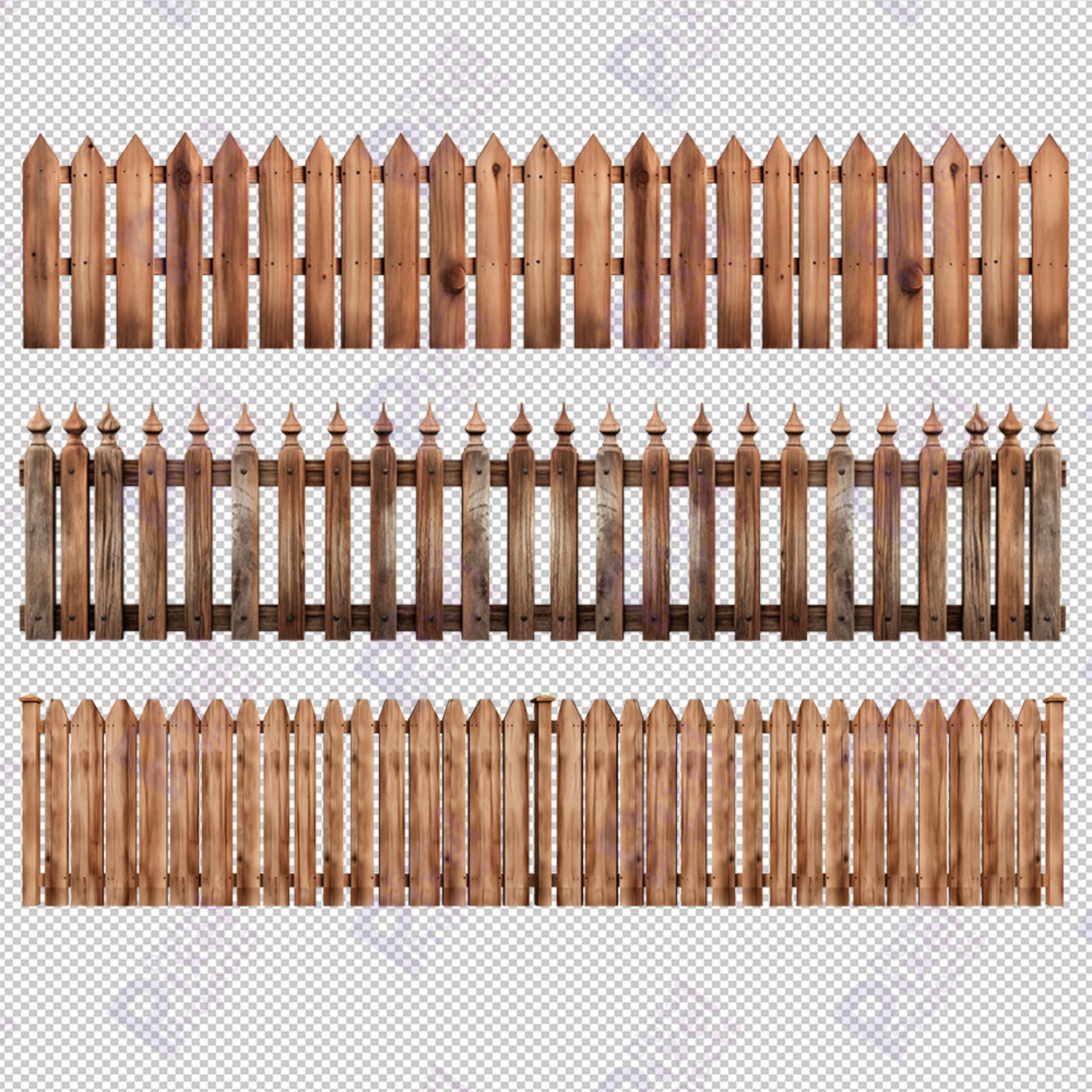 Wooden Fence Overlays for Photoshop. 15 PNG Cliparts Overlays of ...