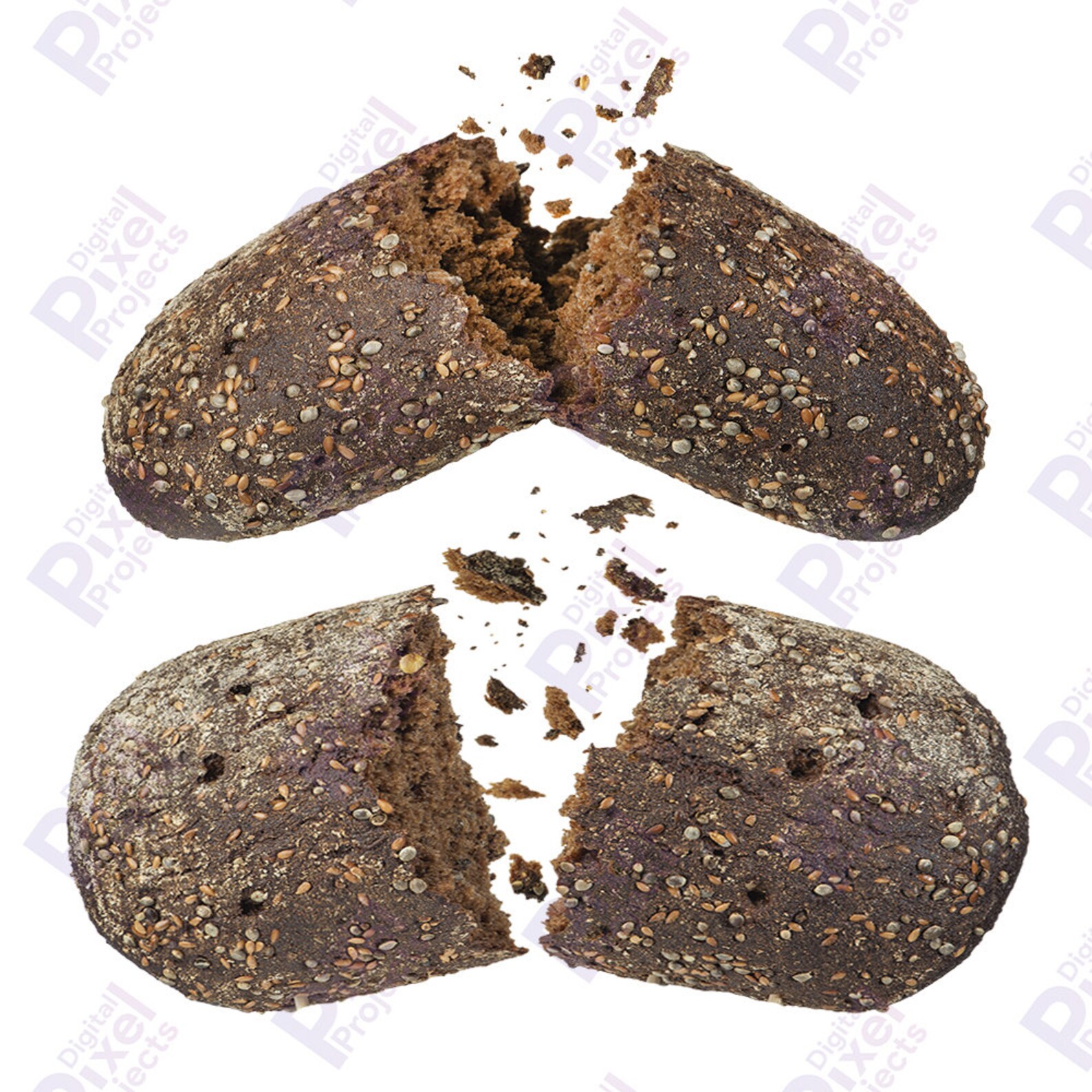 Clipart of Black Rye Bread in PNG Format, Cut Out on a Transparent ...