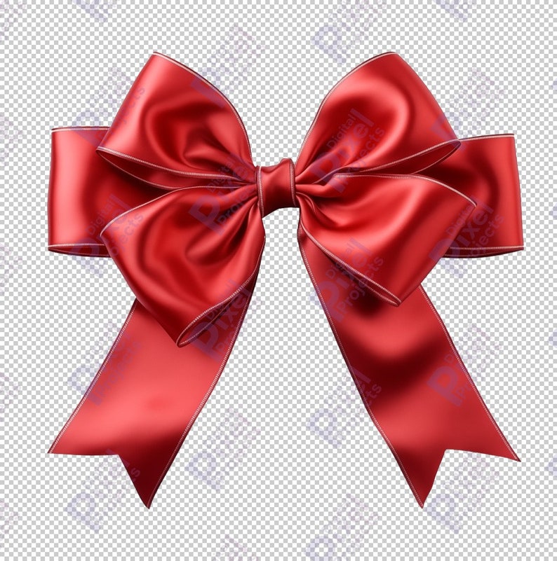 8 PNG Overlays With Images of Gift Ribbon Bows on a Transparent ...