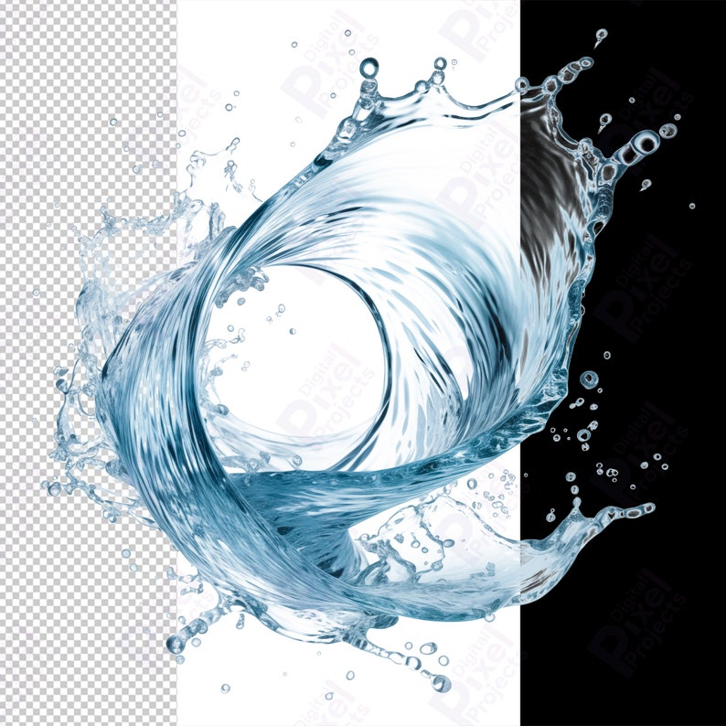 Water Splash Overlays. 16 PNG Clipart Overlays of Realistic Water ...