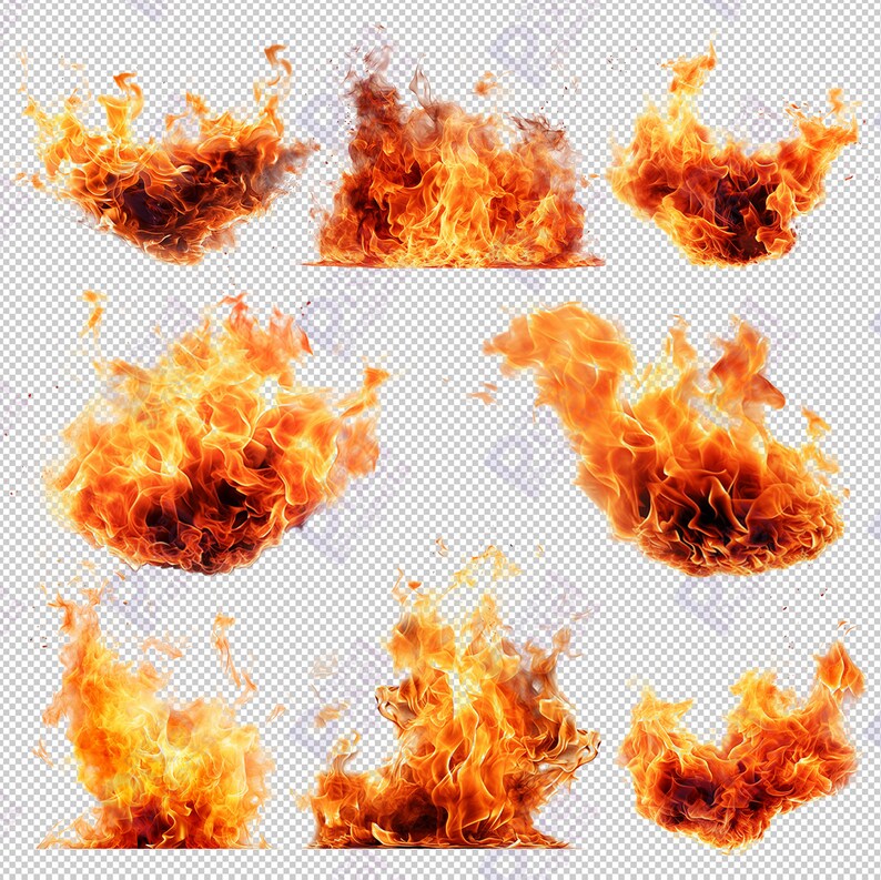 Fire and Flame Overlays. 23 PNG Clipart Overlays With Realistic Fire ...