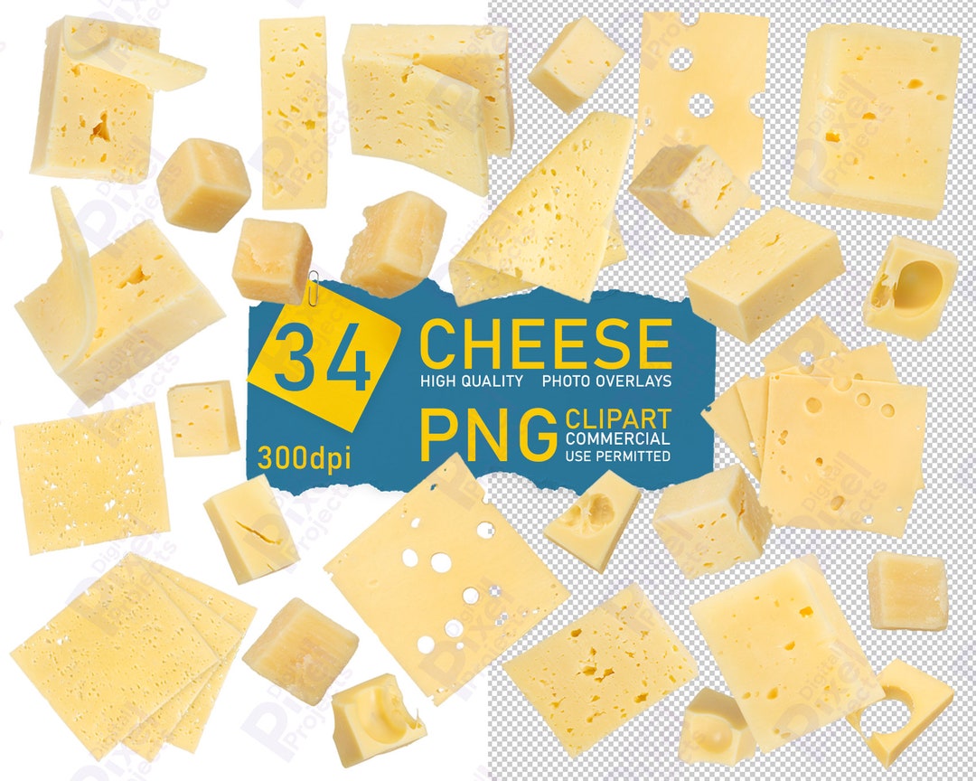 Clipart of Cheese Slices in PNG Format, Cut Out on a Transparent ...