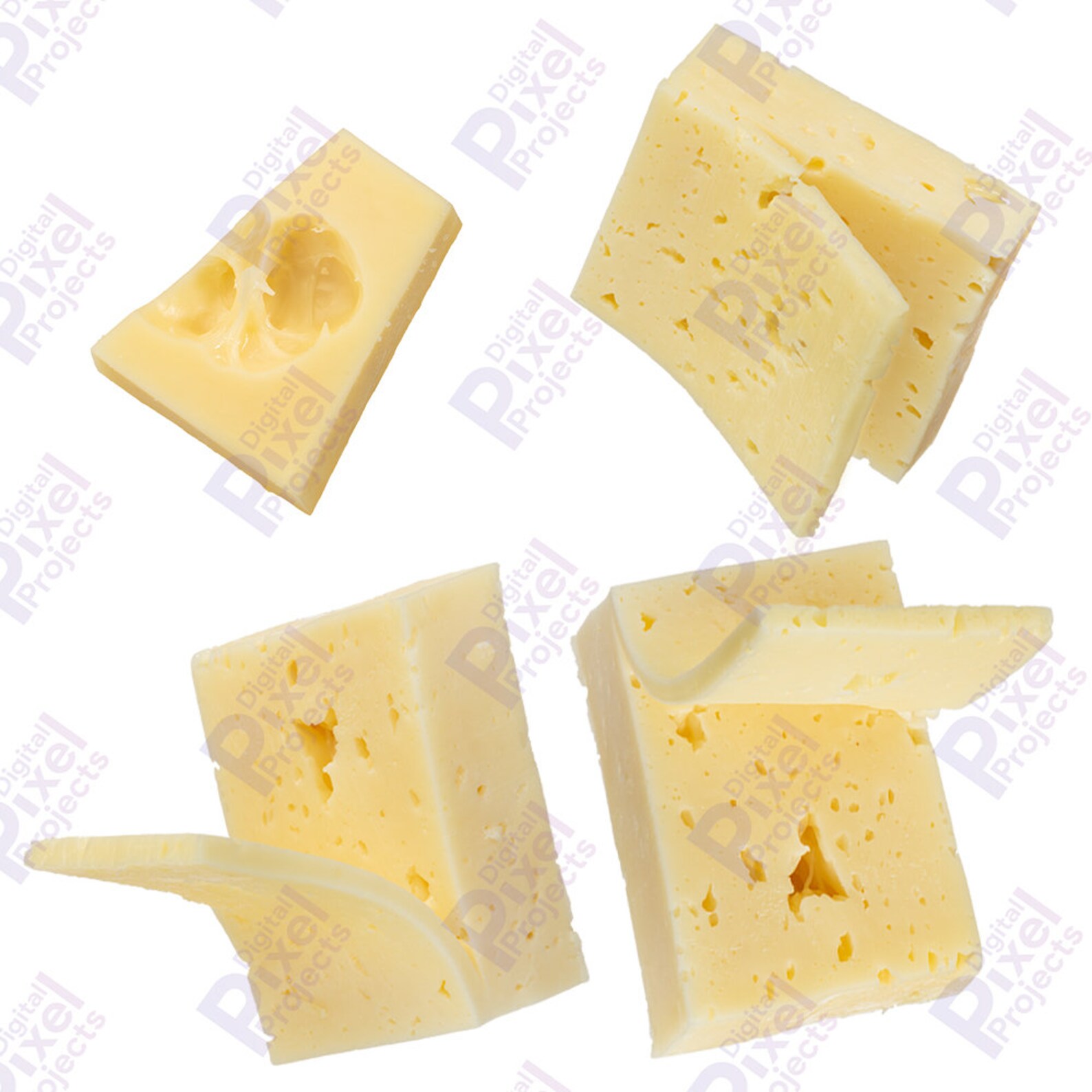 Clipart of Cheese Slices in PNG Format, Cut Out on a Transparent ...