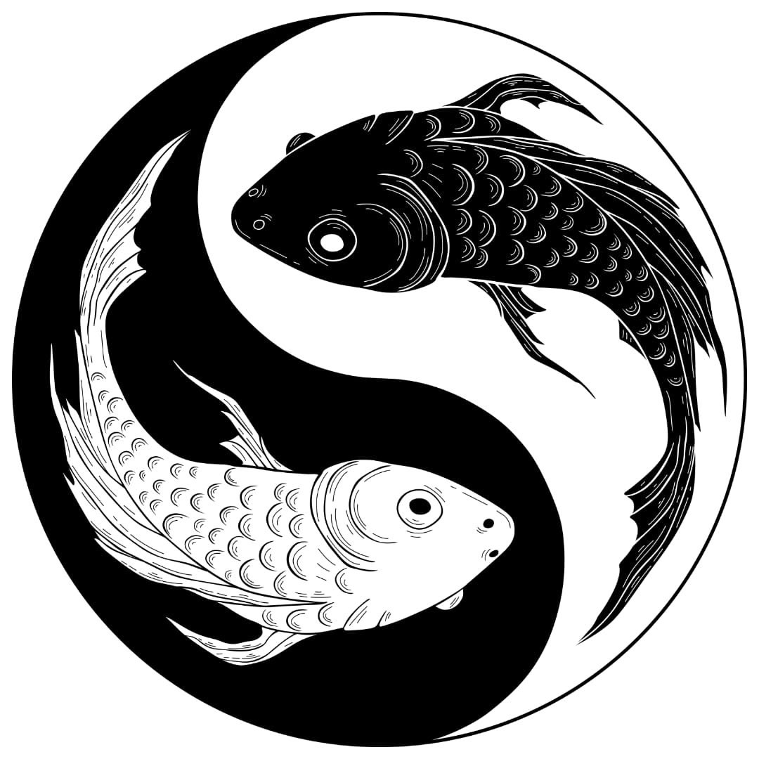 Yin and Yang SVG Files Yin-yang Cut Files Yin and Yang Vector Files Yin ...