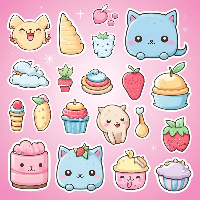 Perfect Match Kawaii Clipart Set Cute Food Clip Art Kids Gifts Best ...