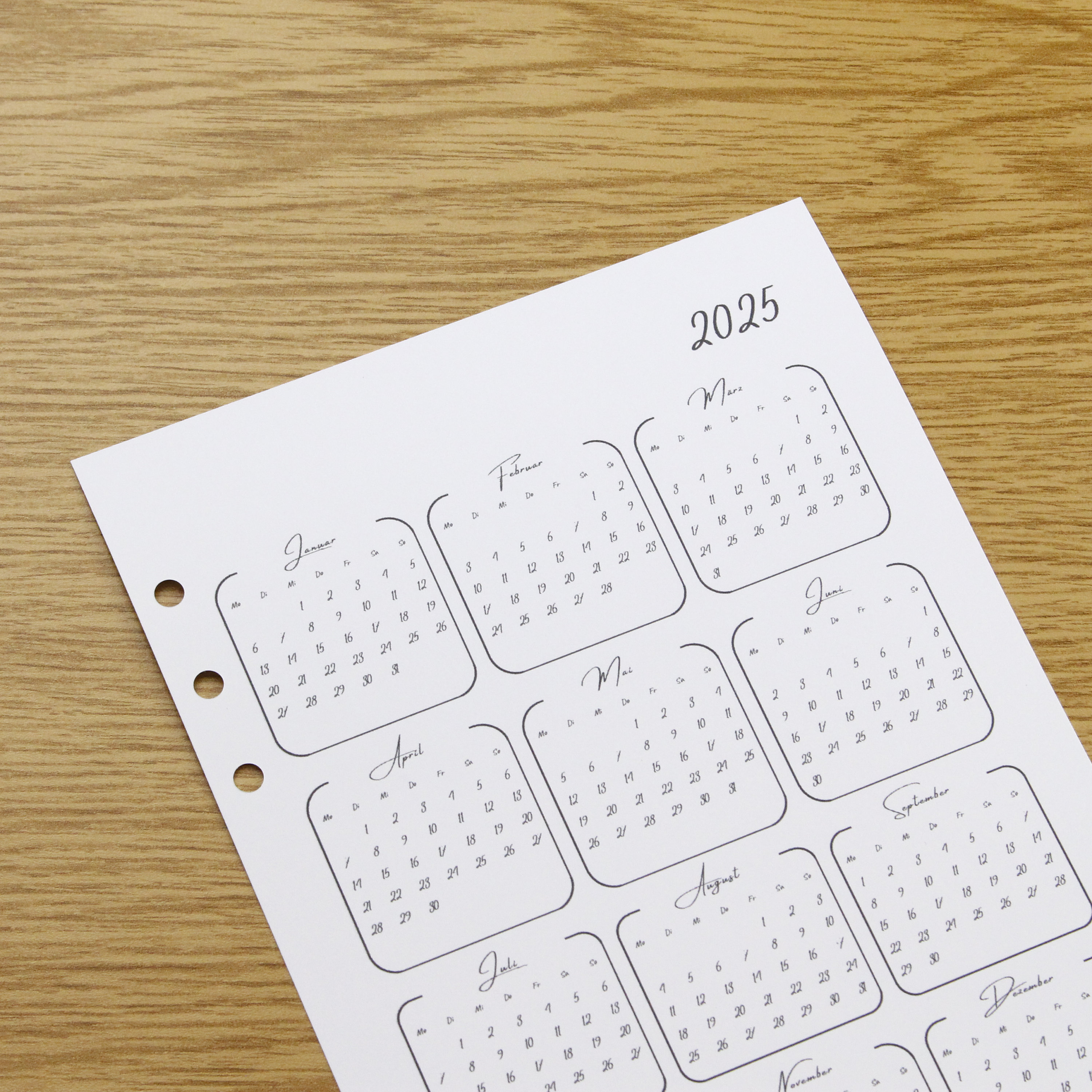 Annual Overview 2024 2025 Dots Calendar for Ring Binder A5 - Etsy