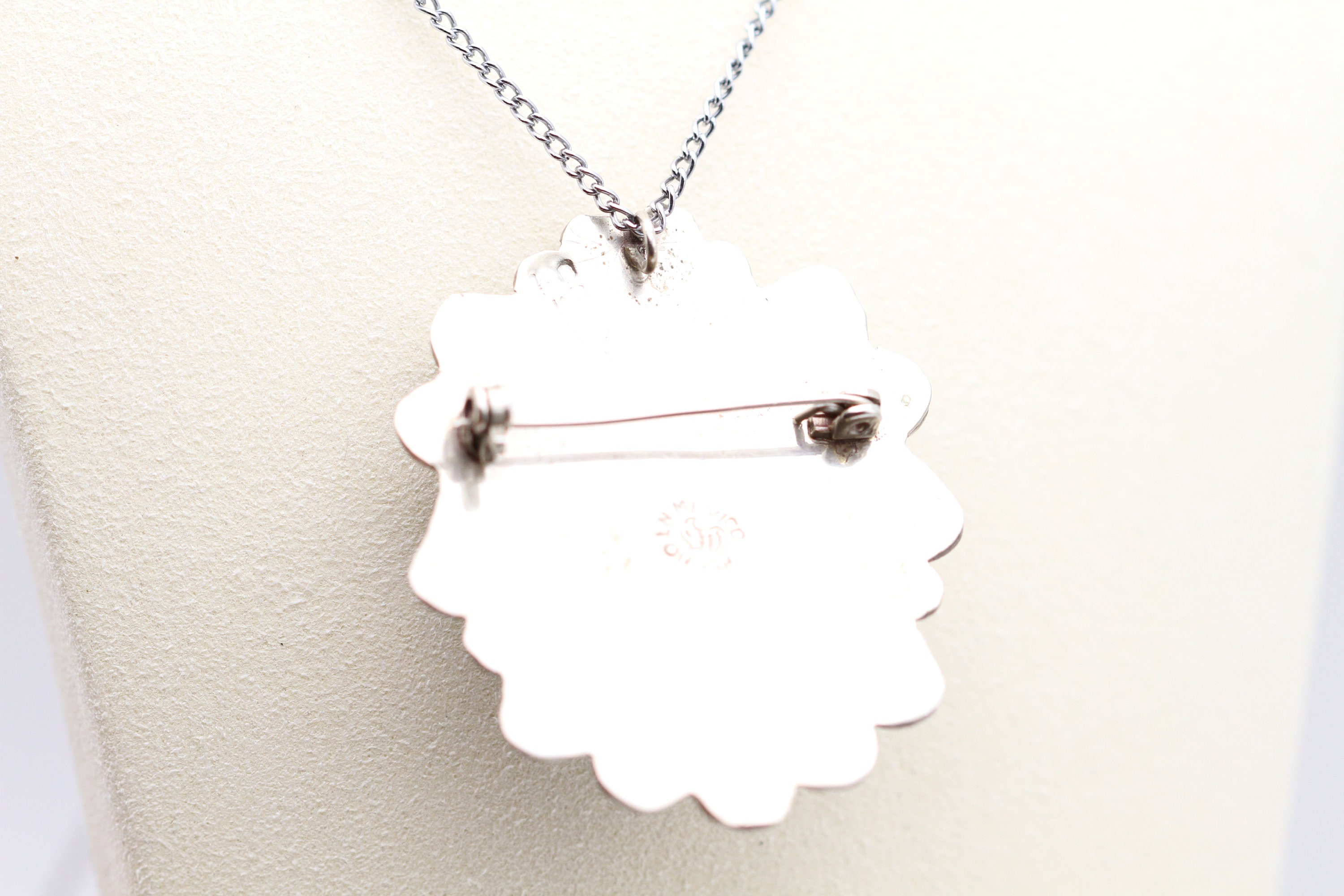 Vintage Hecho En Mexico made in Mexico Silver Tone Chain With Black and ...