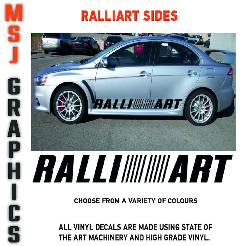 Ralliart Sides X 2 for Mitsubishi Lancer Car Sticker Graphics - Etsy