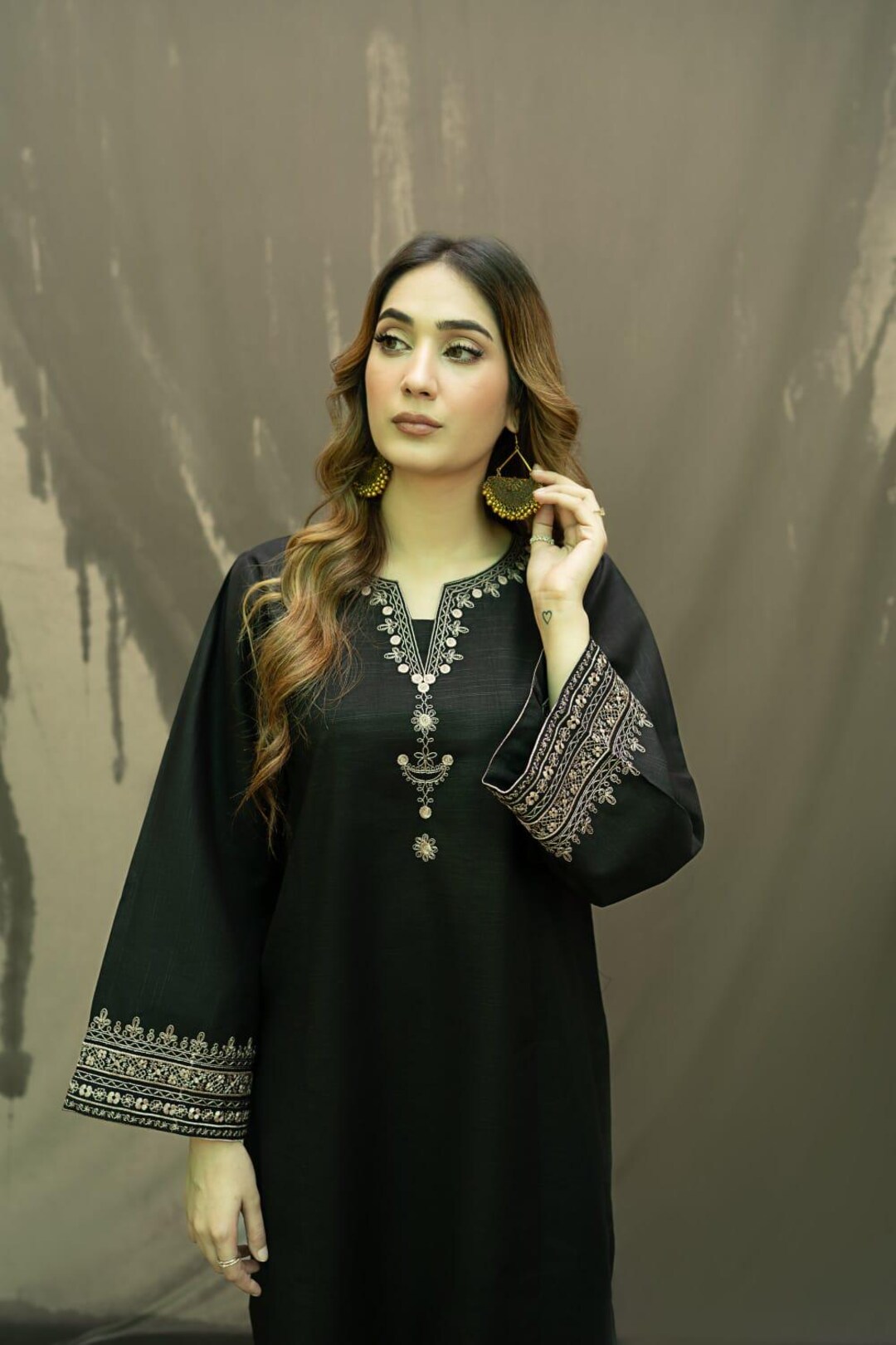 2pc Embroidered Pakistani Dress, Pakistani 2pc Suit, Black Dress, 2pc ...