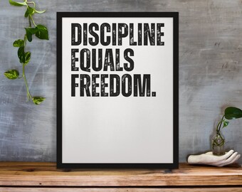 Jocko Willink Discipline Equals Freedom Motivational Poster, Wall Art ...