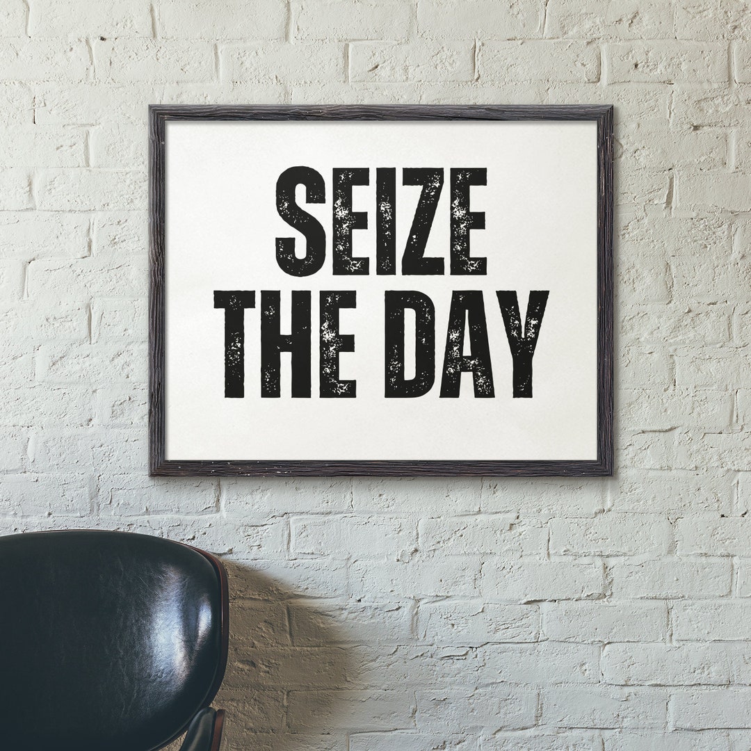Seize the Day Motivational Posters Gift for Achievers, Entrepreneurs ...