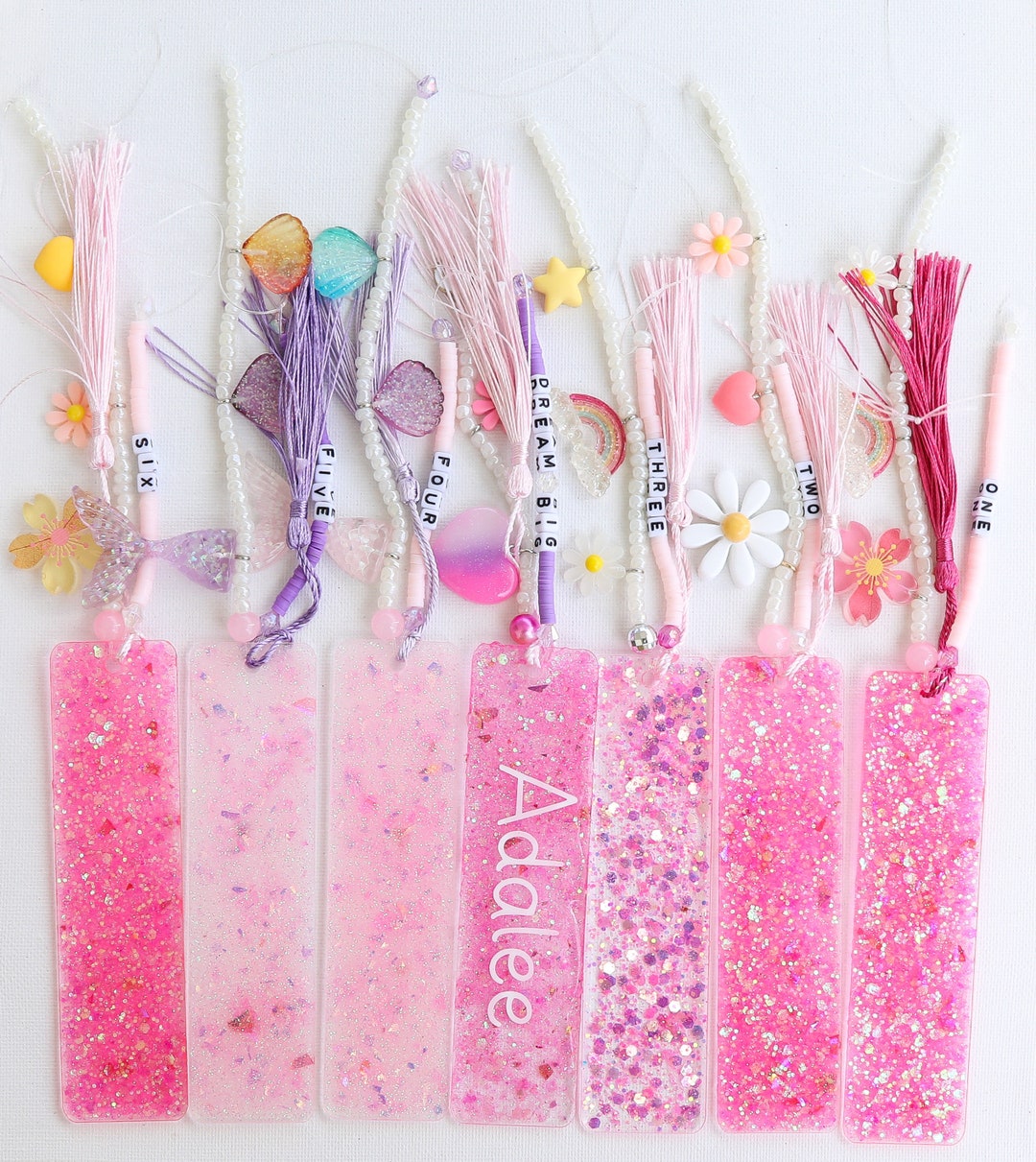 Glitter Name Bookmark Resin Acrylic Personalized Gift Birthday ...