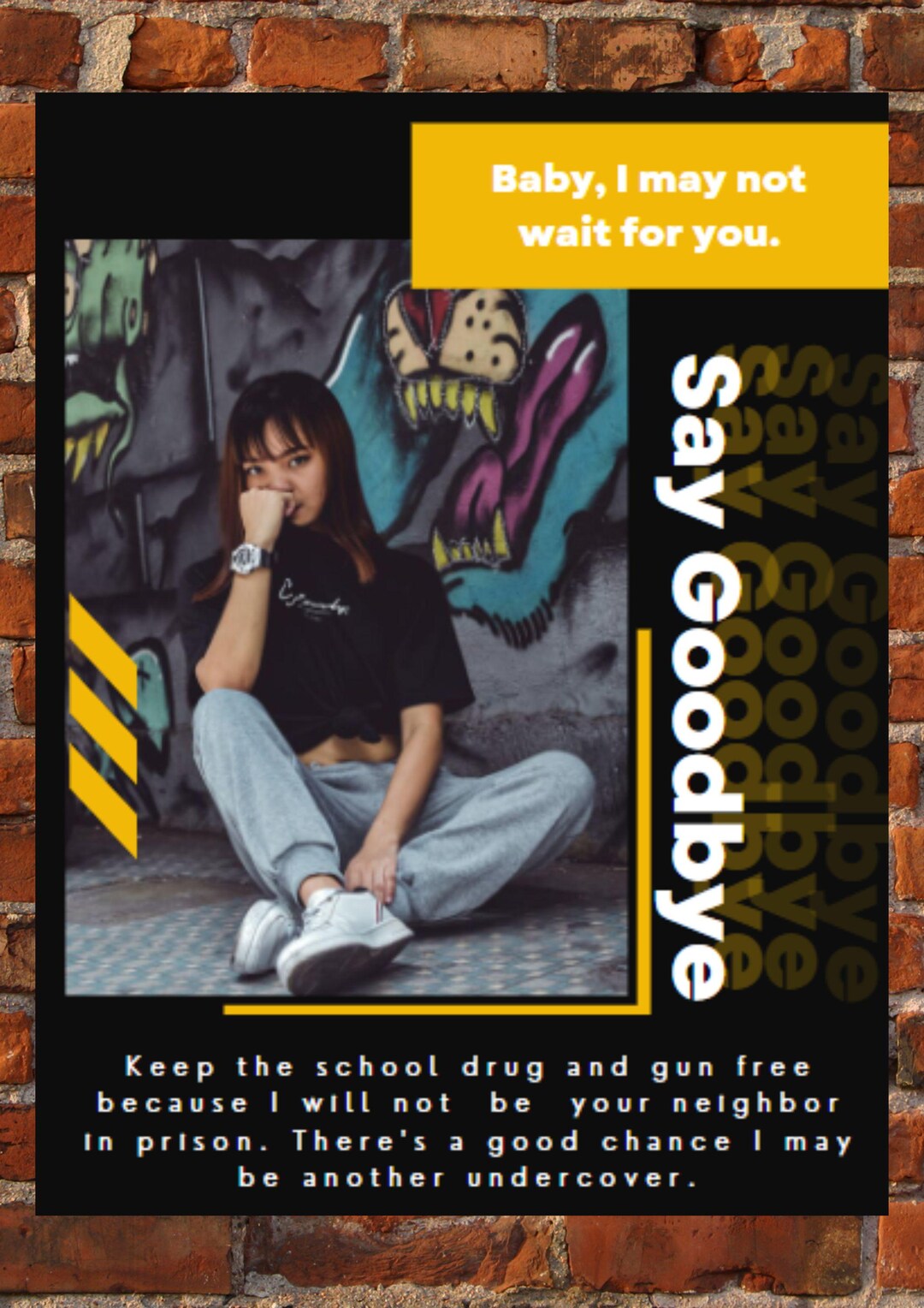 Drug Free School Motivational Poster With Girl for School, Halfway ...