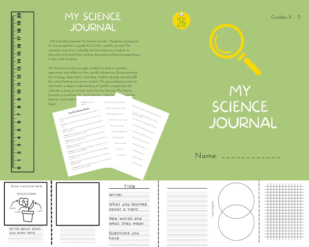 Grade K 2 Printable / Digital Science Notebook for Students - Etsy