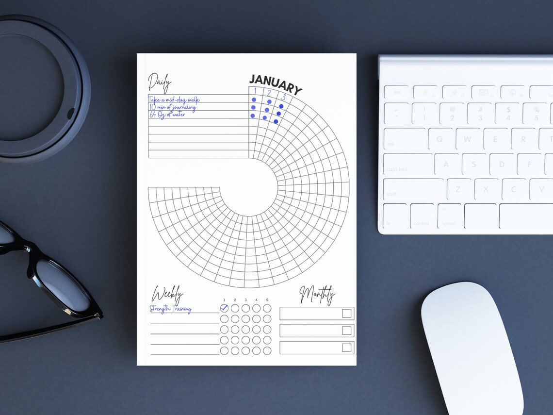 Printable Minimalist Habit Tracker for Daily Weekly Monthly Tasks ...