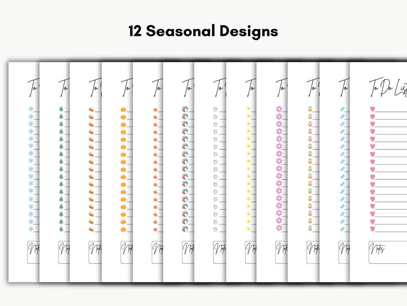 Seasonal Printable to Do List, Daily Checklist, US Letter & A4 Sizes ...