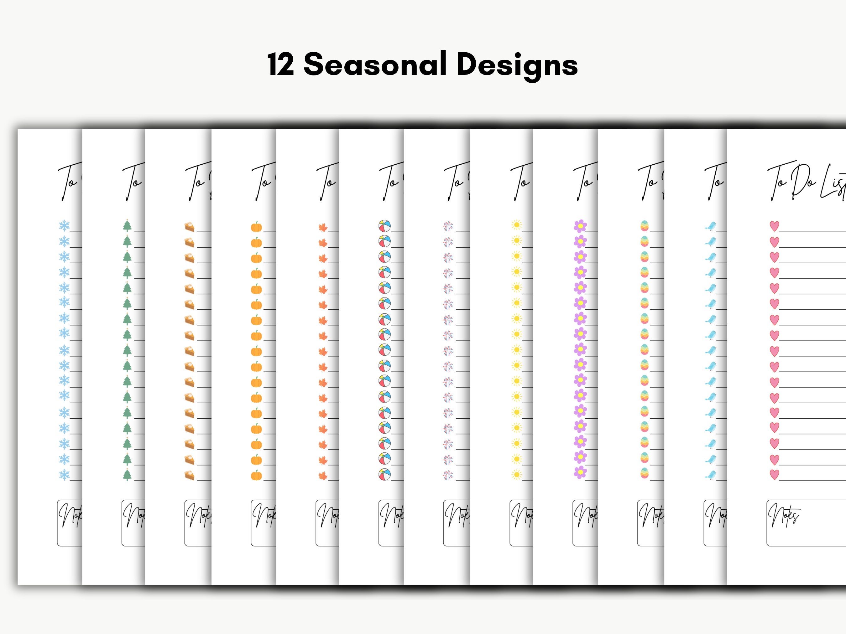 Seasonal Printable to Do List, Daily Checklist, US Letter & A4 Sizes ...