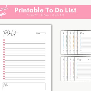 Seasonal Printable to Do List, Daily Checklist, US Letter & A4 Sizes ...