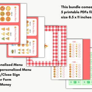 Printable PERSONALIZED Pretend Play Restaurant Set - Pizza Shop ...