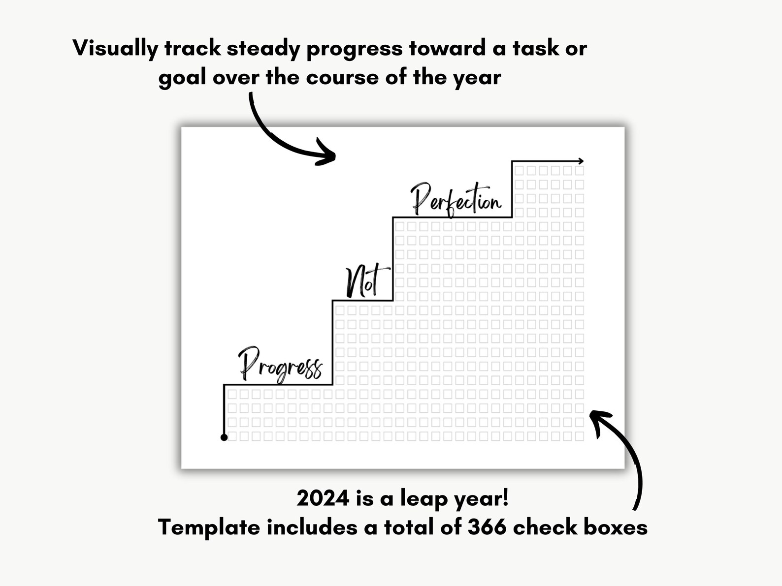 Printable Minimalist 366 Day Daily Habit Tracker, 2024, Leap Year ...