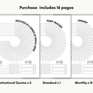 Printable Minimalist Habit Tracker for Daily Weekly Monthly Tasks ...