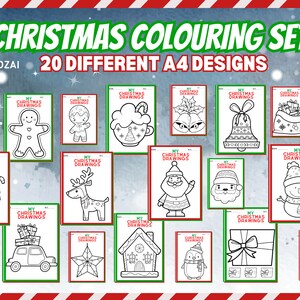 20 Christmas Coloring Pages, Christmas Printable, Christmas Activities ...
