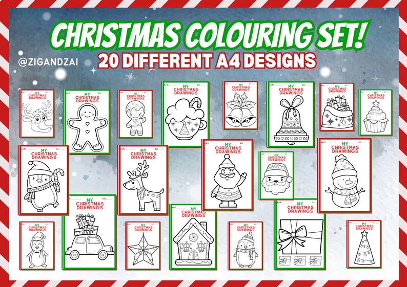 20 Christmas Coloring Pages, Christmas Printable, Christmas Activities ...