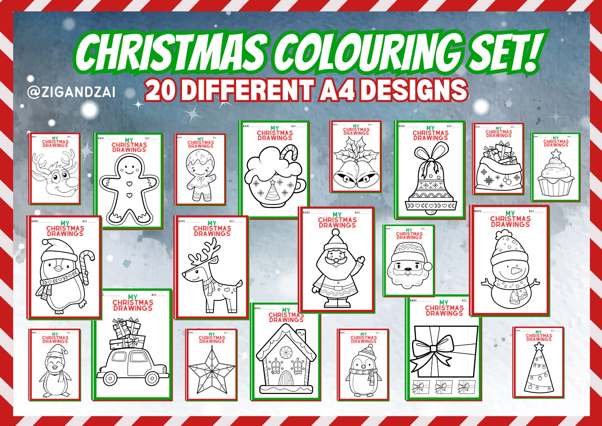 20 Christmas Coloring Pages, Christmas Printable, Christmas Activities ...