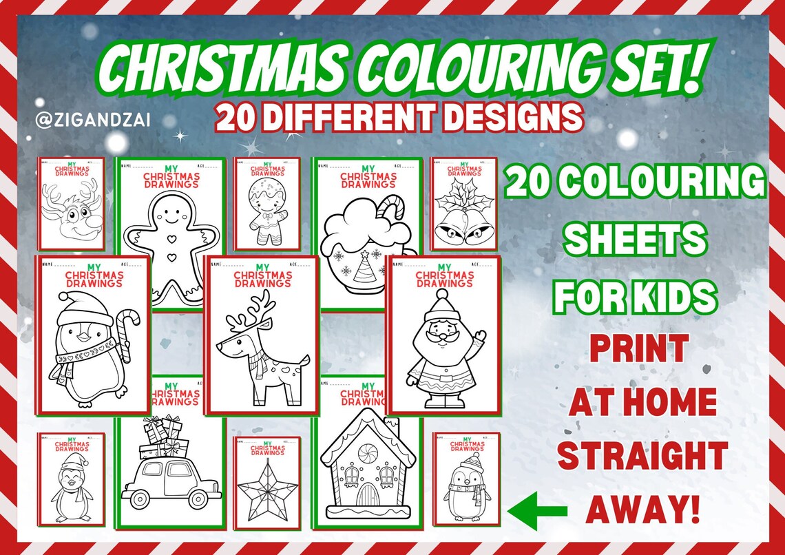 20 Christmas Coloring Pages, Christmas Printable, Christmas Activities ...